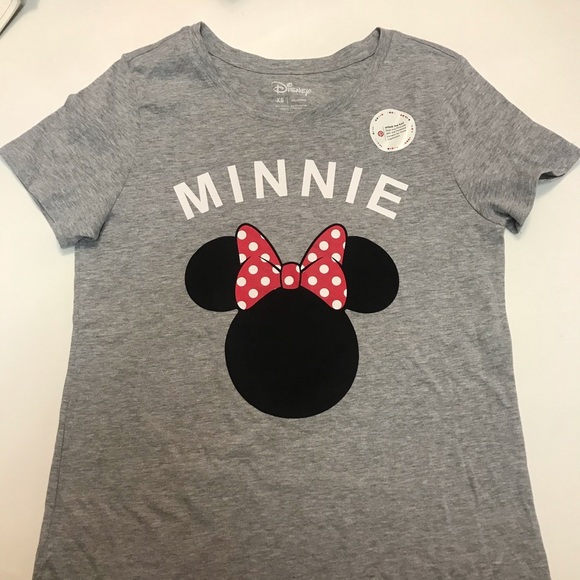 Disney | Tops | Minnie Mouse Gray Graphic Tshirt Nwot | Poshmark